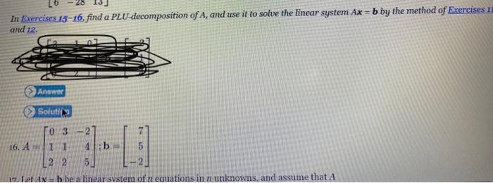 Solved In Exercises 15-16, find a PLU-decomposition of A, | Chegg.com