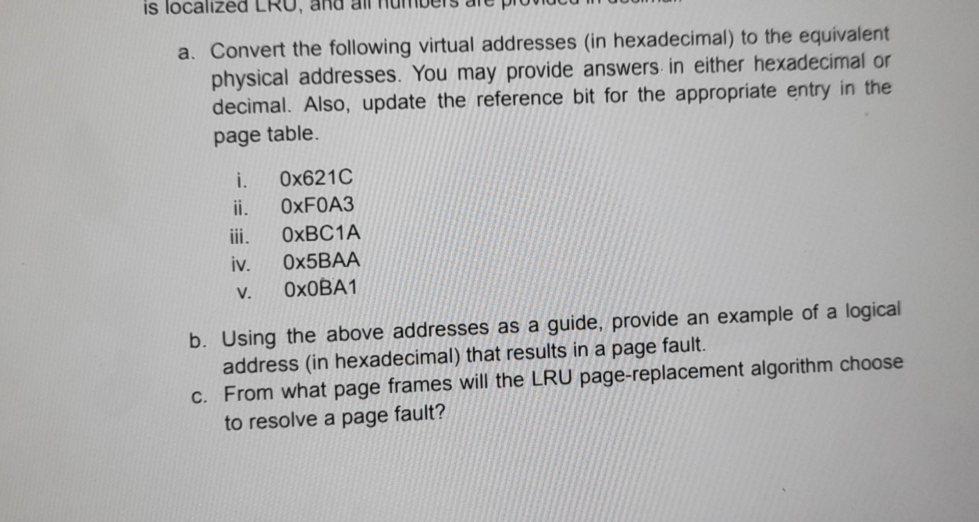 Solved (15\%) Consider the page table for a system with | Chegg.com