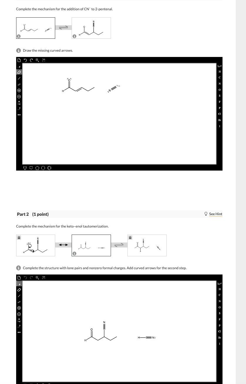 Complete the mechanism for the addition of CN-to | Chegg.com