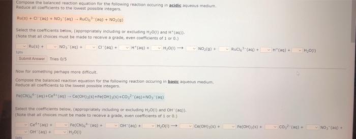 Solved Compose the balanced reaction equation for the | Chegg.com