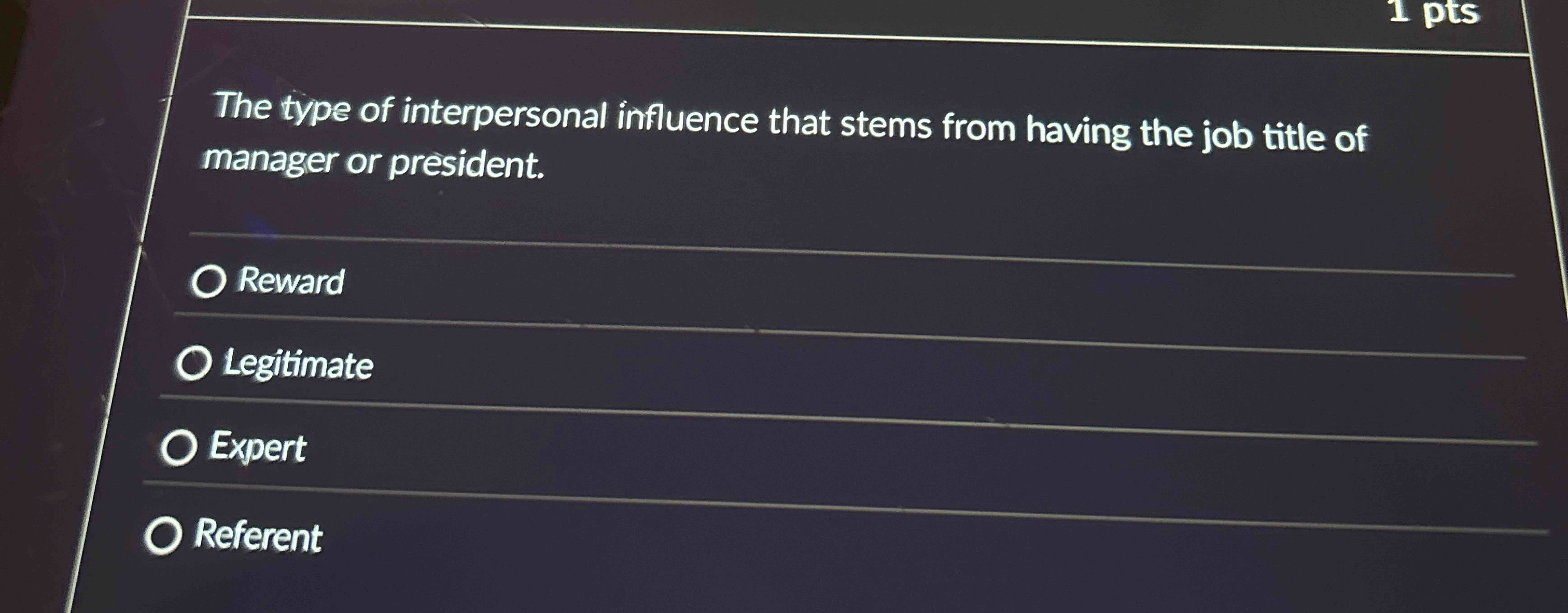 Solved The type of interpersonal influence that stems from | Chegg.com