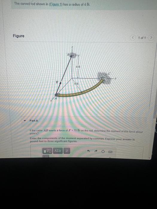 Solved The curved rod shown in (Figare 3 ) has a radius of | Chegg.com