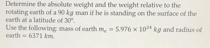 Solved Determine the absolute weight and the weight relative | Chegg.com