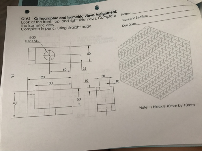 Solved OIV2 - Orthographic and Isometric Views Assignment: | Chegg.com