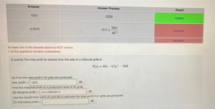 Solved Entered Answer Preview Result 1020 1020 correct | Chegg.com