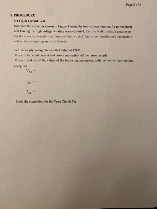 Solved SIMULATION PROJECT: TRANSFORMER EQUIVALENT CIRCUIT 1. | Chegg.com