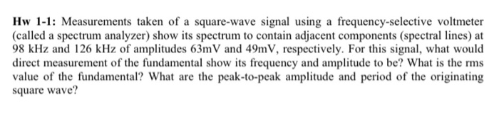 Solved Hw 1-1: Measurements taken of a square-wave signal | Chegg.com