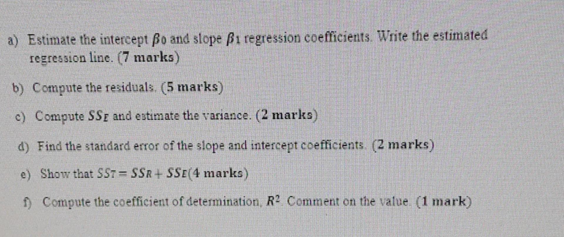Solved Problem 4 (21 marks) Regression methods were used to | Chegg.com