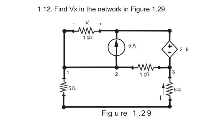Solved 1.12. Find Vx in the network in Figure 1.29. | Chegg.com