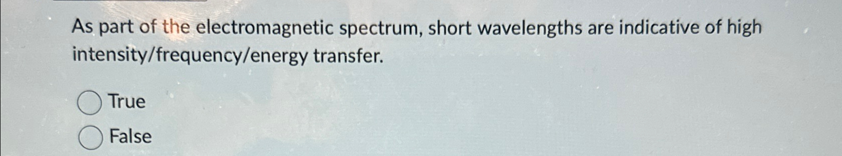 Solved As part of the electromagnetic spectrum, short | Chegg.com