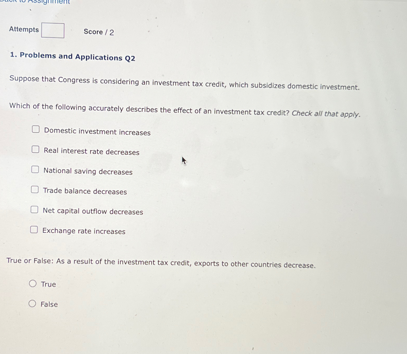 Solved AttemptsScore ?2Problems and Applications Q2Suppose | Chegg.com