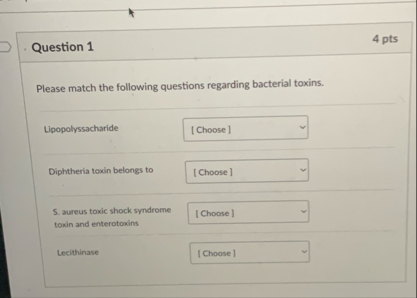 Solved Question 14 ﻿ptsPlease match the following questions | Chegg.com