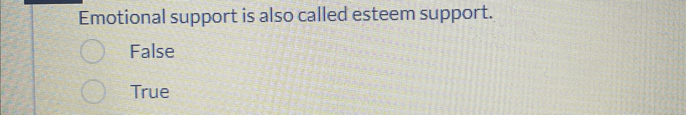 Solved Emotional support is also called esteem | Chegg.com