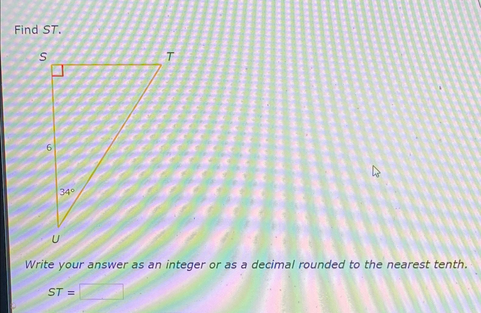 Solved Find ST.Write your answer as an integer or as a | Chegg.com