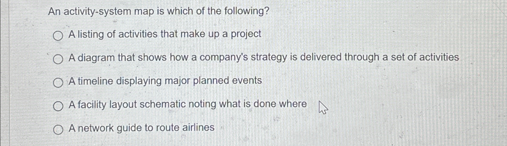 Solved An activity-system map is which of the following?A | Chegg.com