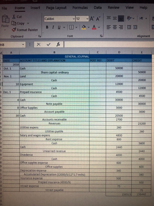 Solved File Home Insert Page Layout Formulas Data Review | Chegg.com