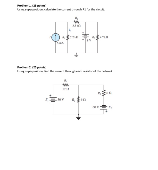 Solved Problem 1. (25 points) Using superposition, calculate | Chegg.com