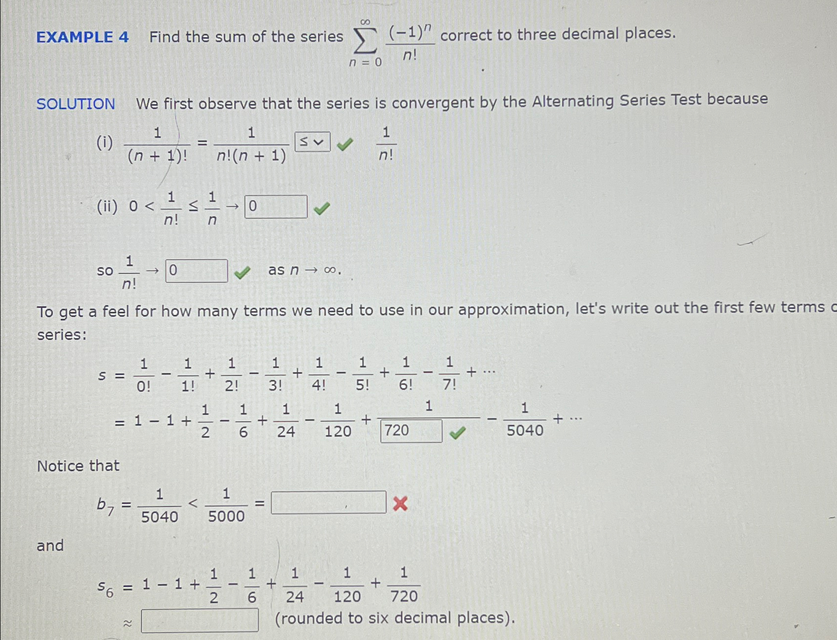 Solved EXAMPLE 4 ﻿Find the sum of the series ∑n=0∞(-1)nn! | Chegg.com