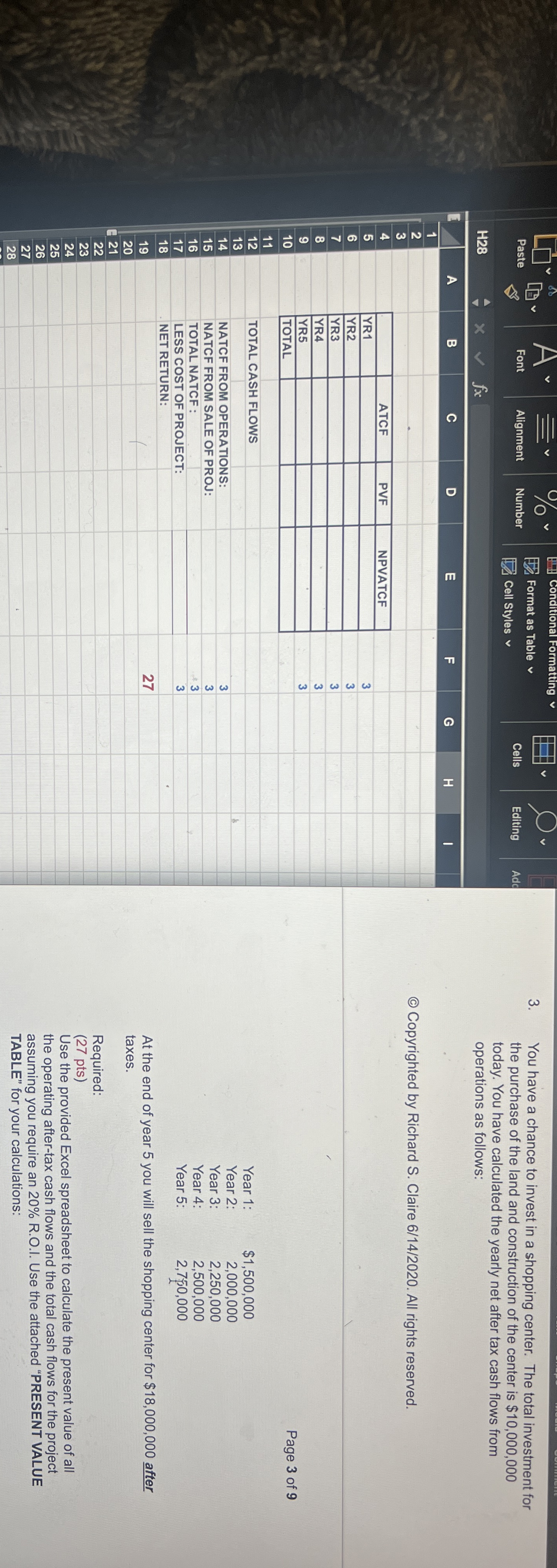 Solved Use the provided Excel spreadsheet to calculate the | Chegg.com