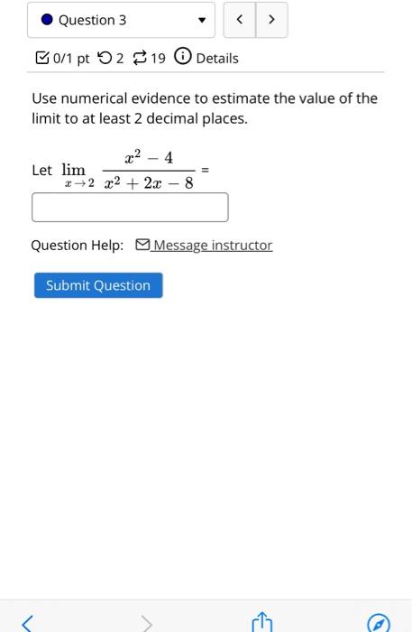 Solved Use numerical evidence to estimate the value of the | Chegg.com