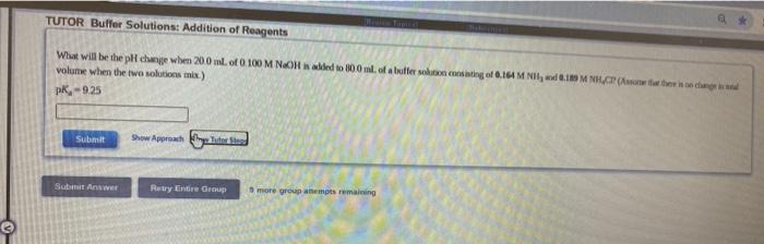 Solved TUTOR Buffer Solutions: Addition of Reagents What | Chegg.com