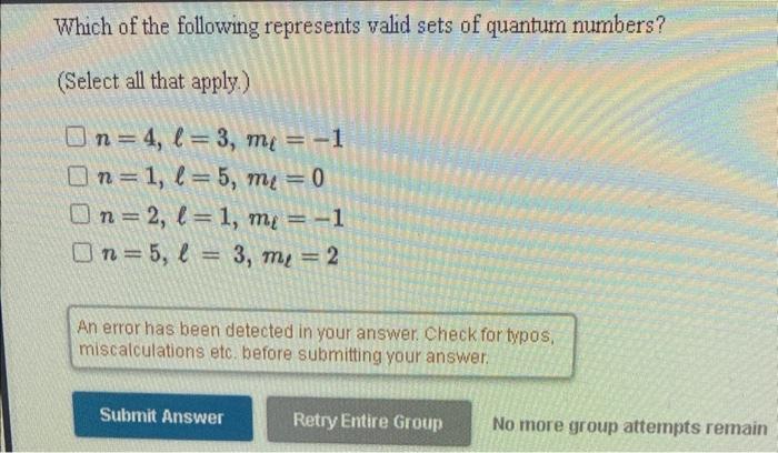 Solved Which of the following represents valid sets of | Chegg.com