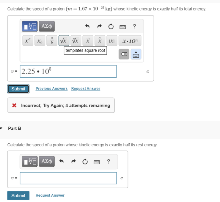 Solved Help please Calculate the speed of a proton | Chegg.com
