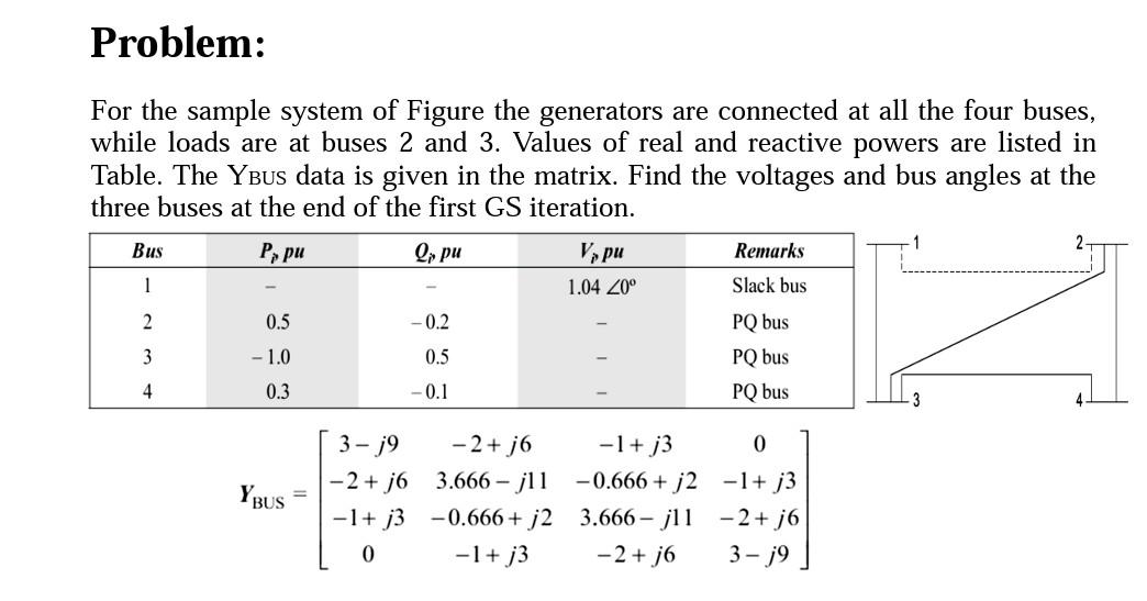 Solved For the sample system of Figure the generators are | Chegg.com