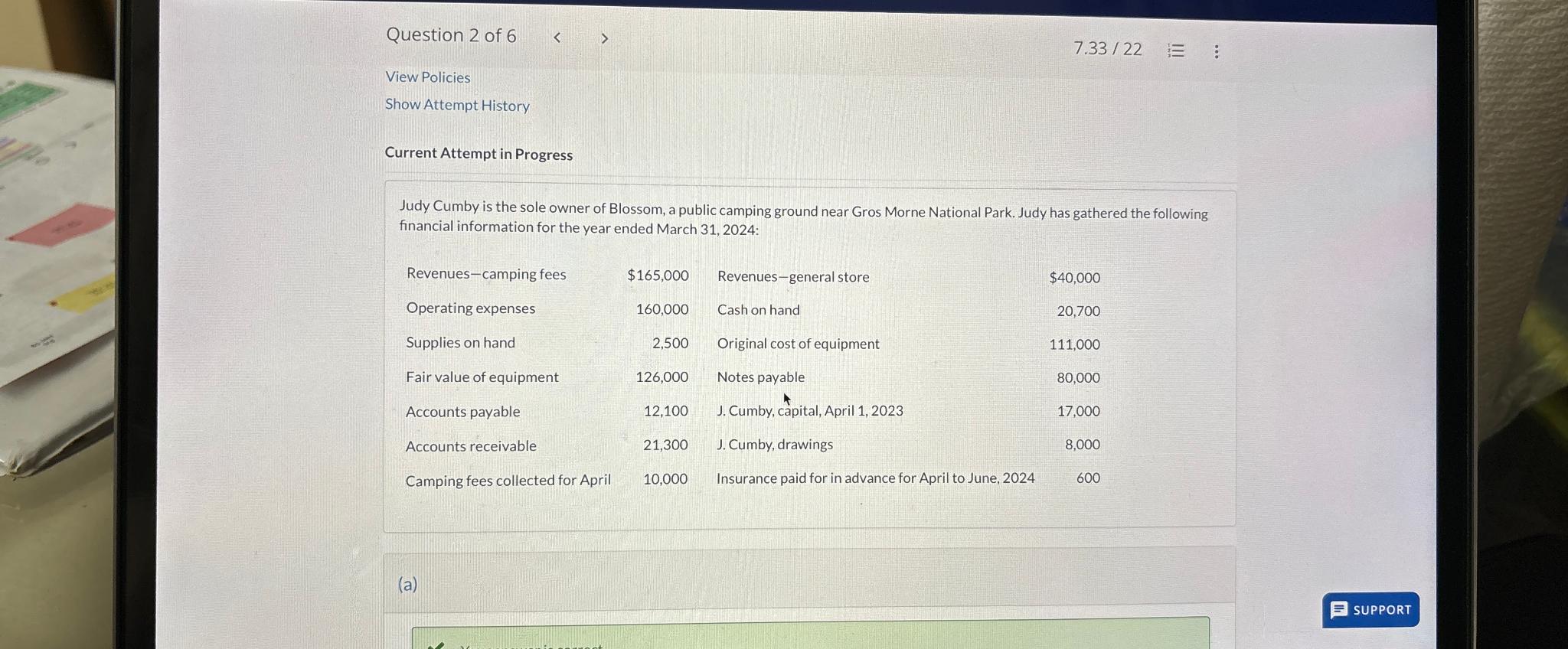 Question 2 ﻿of 67.3322vdotsvdotsView PoliciesShow | Chegg.com