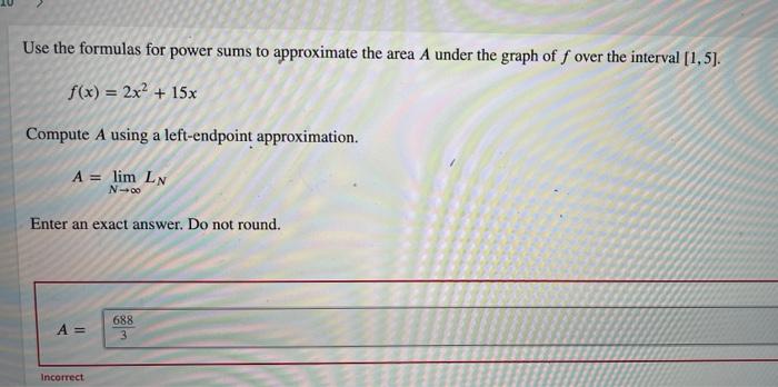 Solved Use the formulas for power sums to approximate the | Chegg.com