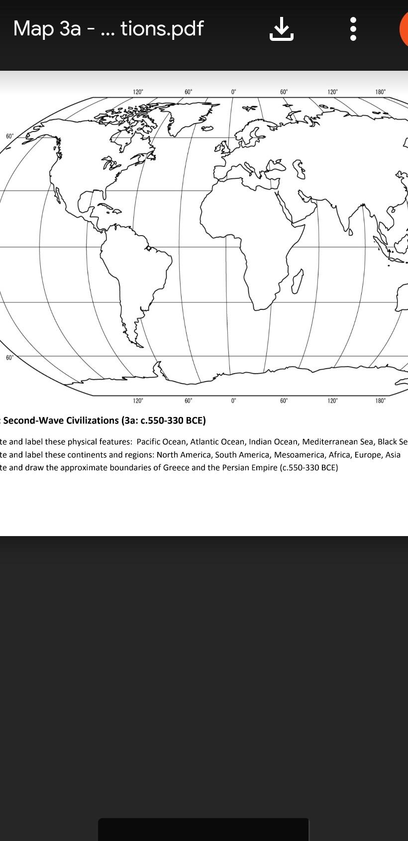 Solved Map 3a - ... tions.pdf »] 1200 60° 0° 60° 120 180° | Chegg.com