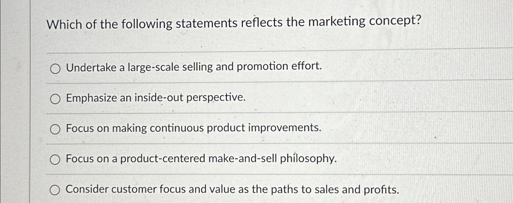 Solved Which of the following statements reflects the | Chegg.com