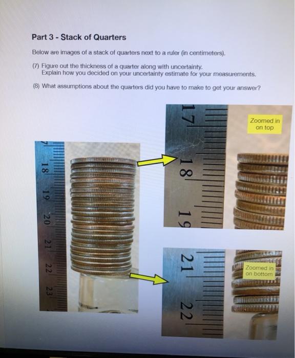 Solved Part 3 - Stack of Quarters Below are images of a | Chegg.com