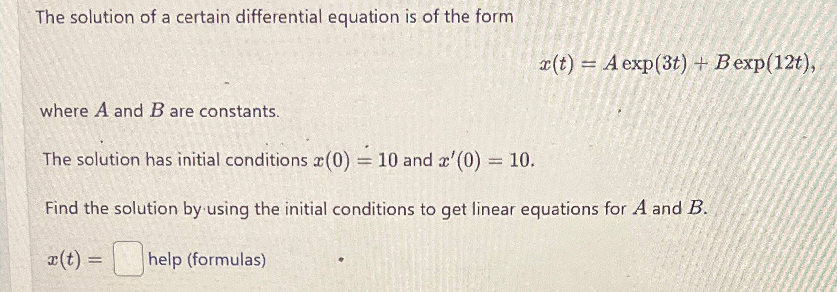Solved The solution of a certain differential equation is of | Chegg.com