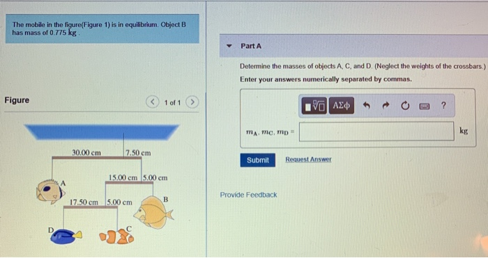Solved The mobile in the figure(Figure 1) is in equilibrium. | Chegg.com