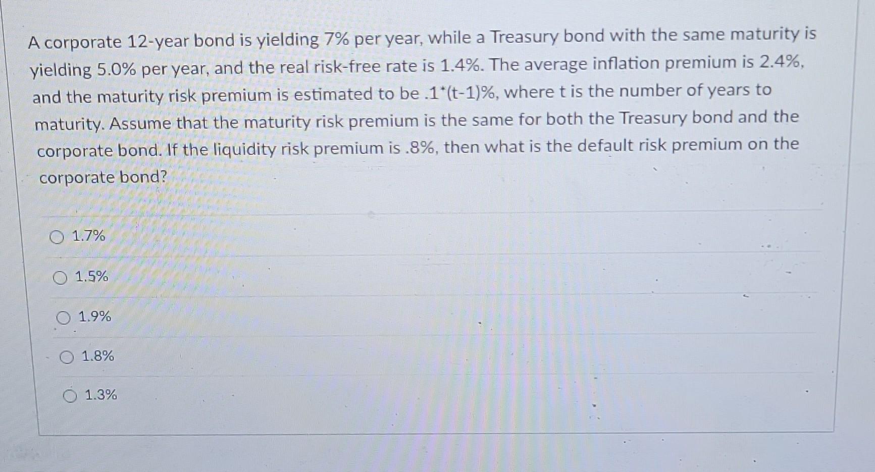 Solved A corporate 12 -year bond is yielding 7% per year, | Chegg.com