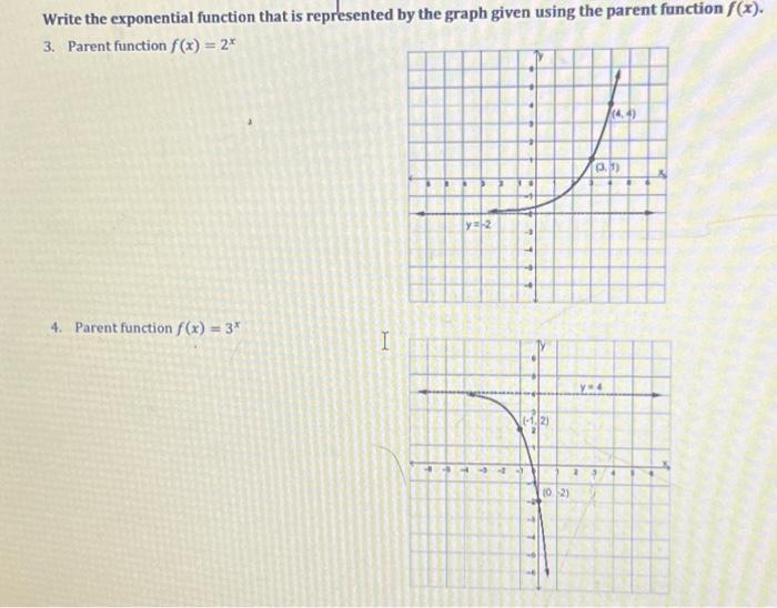 Solved Write the exponential function that is represented by | Chegg.com