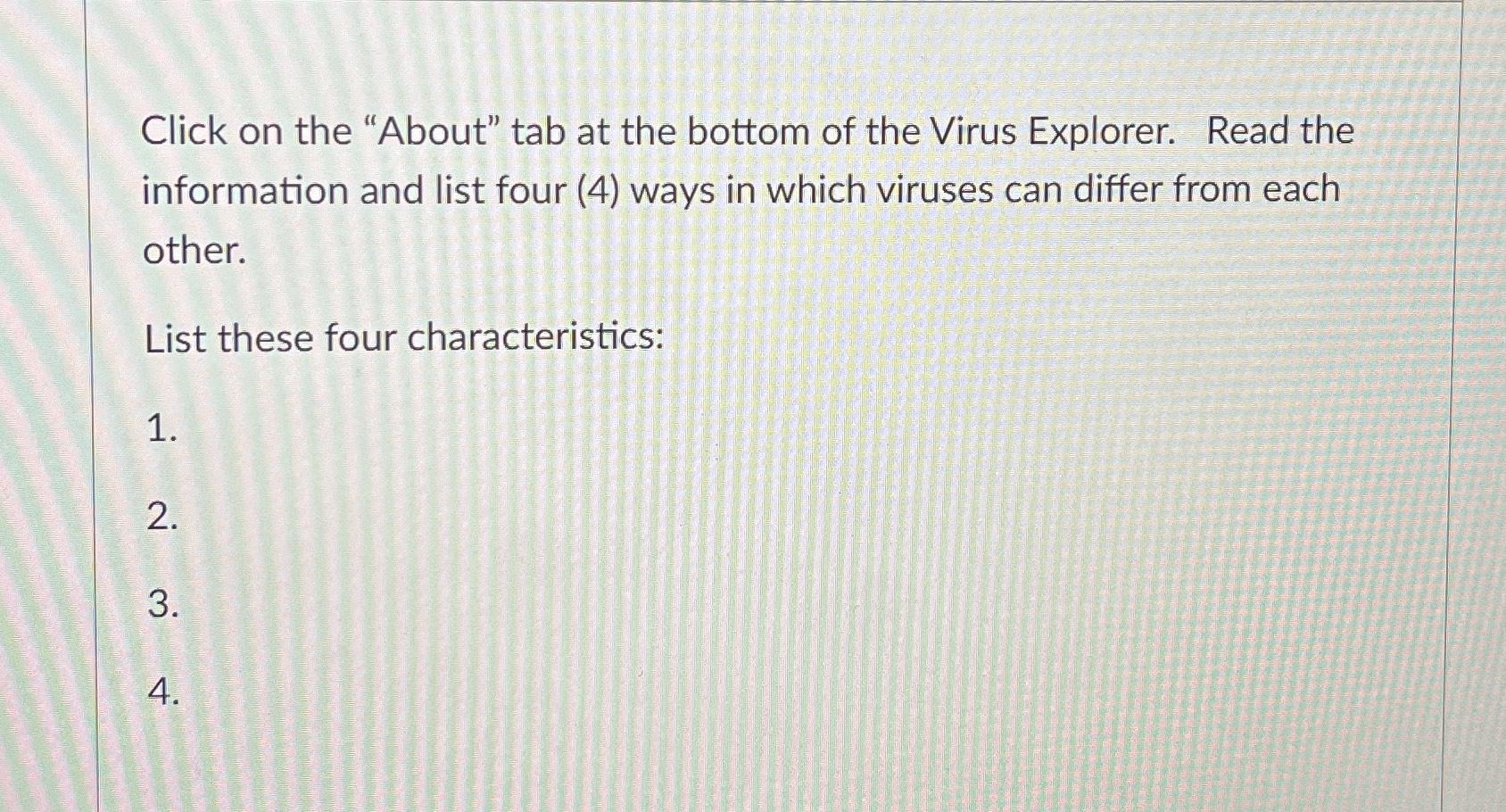 Solved Click on the "About" tab at the bottom of the Virus | Chegg.com