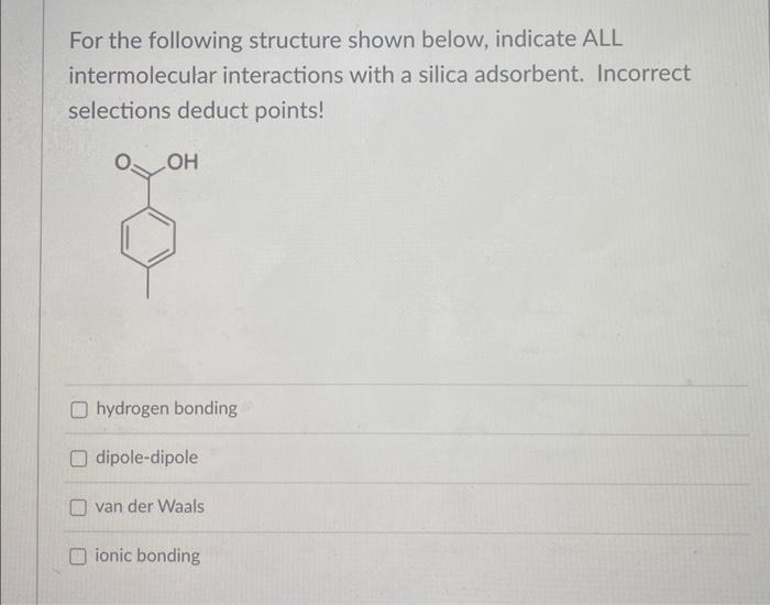 Solved For the following structure shown below, indicate ALL | Chegg.com