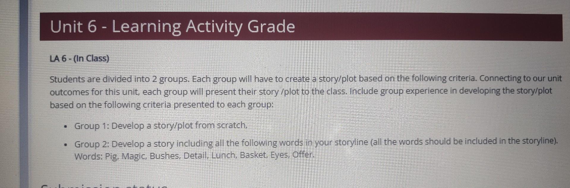 Solved LA 6 - (In Class) Students are divided into 2 groups. | Chegg.com