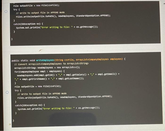 Solved In the CompanyEmployeesProgram, imagine the | Chegg.com