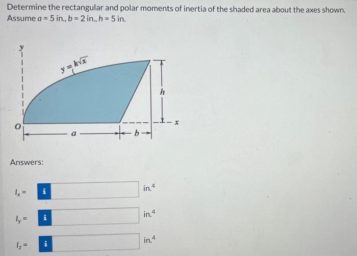 Solved Determine the rectangular and polar moments of | Chegg.com