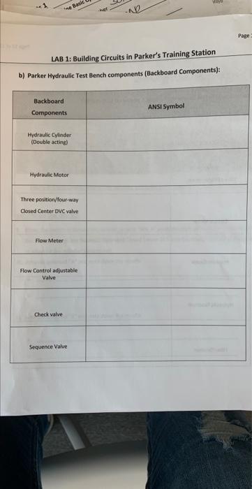 Solved a) Hydraulic Power Pack componente. LAB 1: Building | Chegg.com