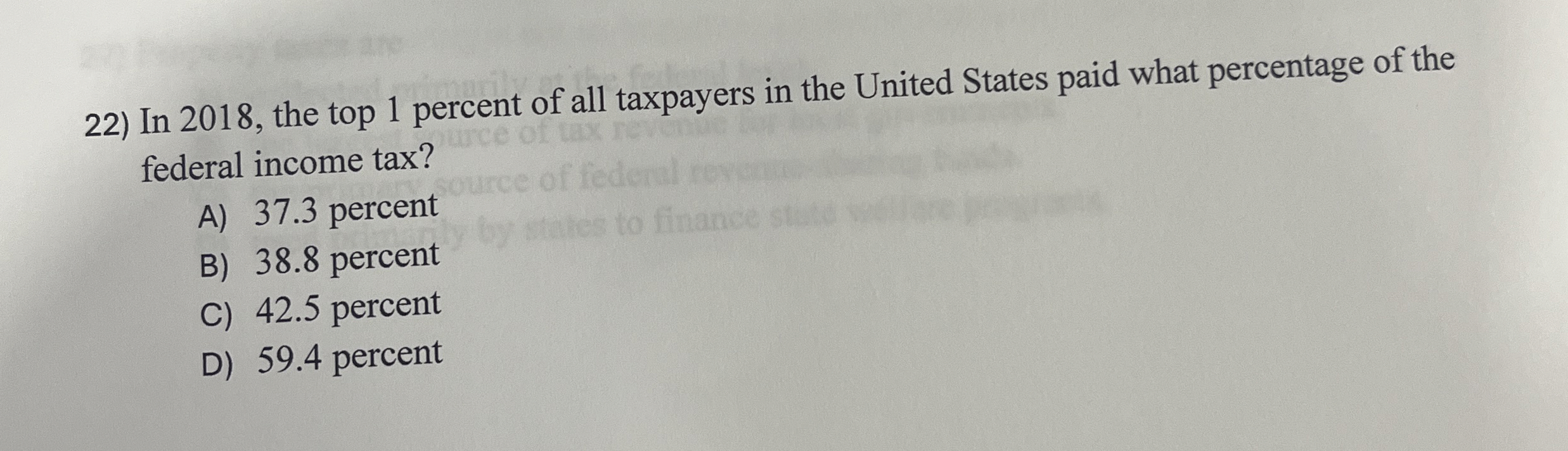 High Quality SOLUTION In 2018 , ﻿the top 1 ﻿percent of all taxpayers in the | Chegg.com