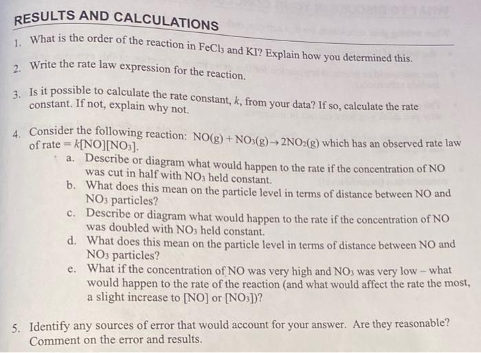 Solved 2. Write the rate law expression for the reaction. 3. | Chegg.com