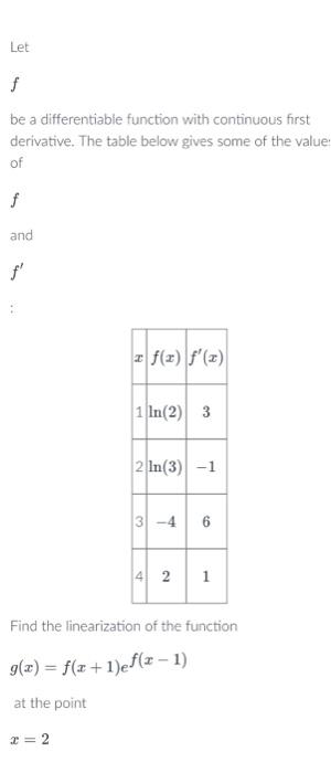 Solved be a differentiable function with continuous first | Chegg.com