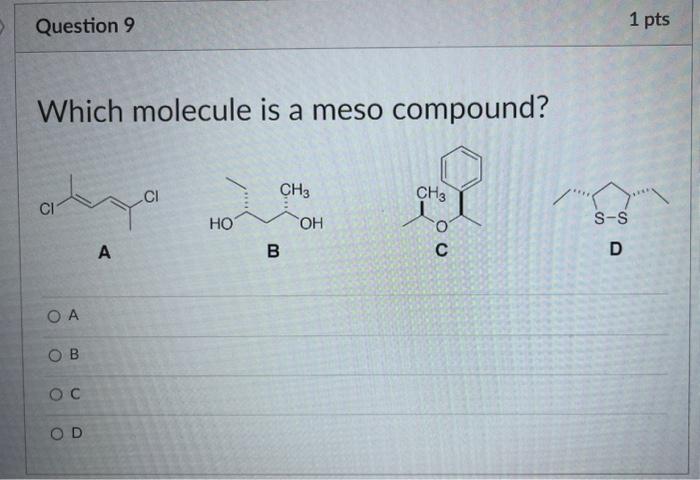 Solved Which molecule is a meso compound? | Chegg.com