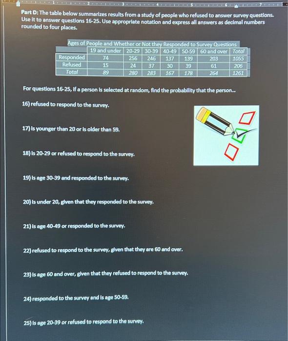 Solved Part D: The table below summarizes results from a | Chegg.com
