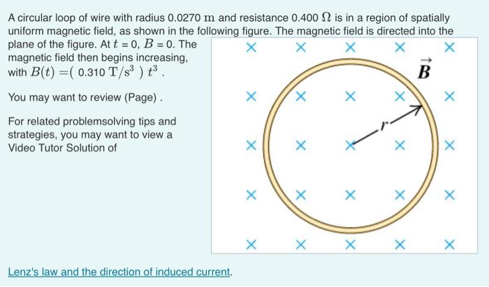 Solved A circular loop of wire with radius 0.0270 m and | Chegg.com