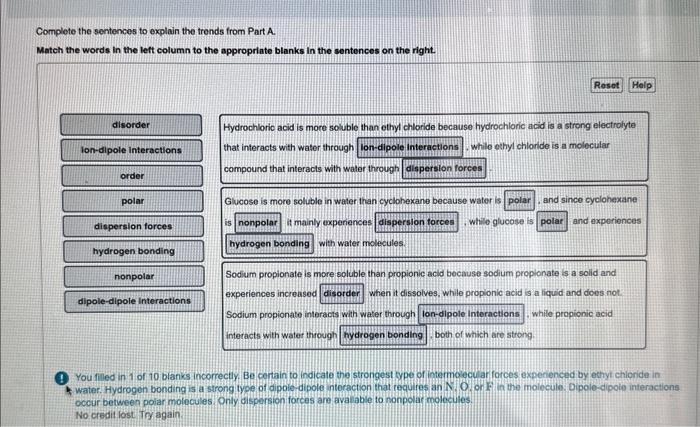 Solved Complete the sentences to explain the trends from | Chegg.com